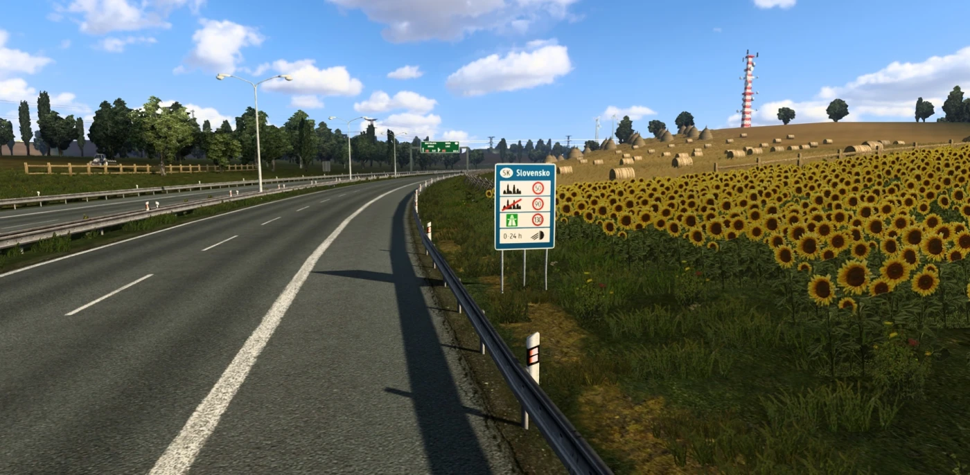 More realistic road signs for Euro Truck Simulator 2 - TruckyMods
