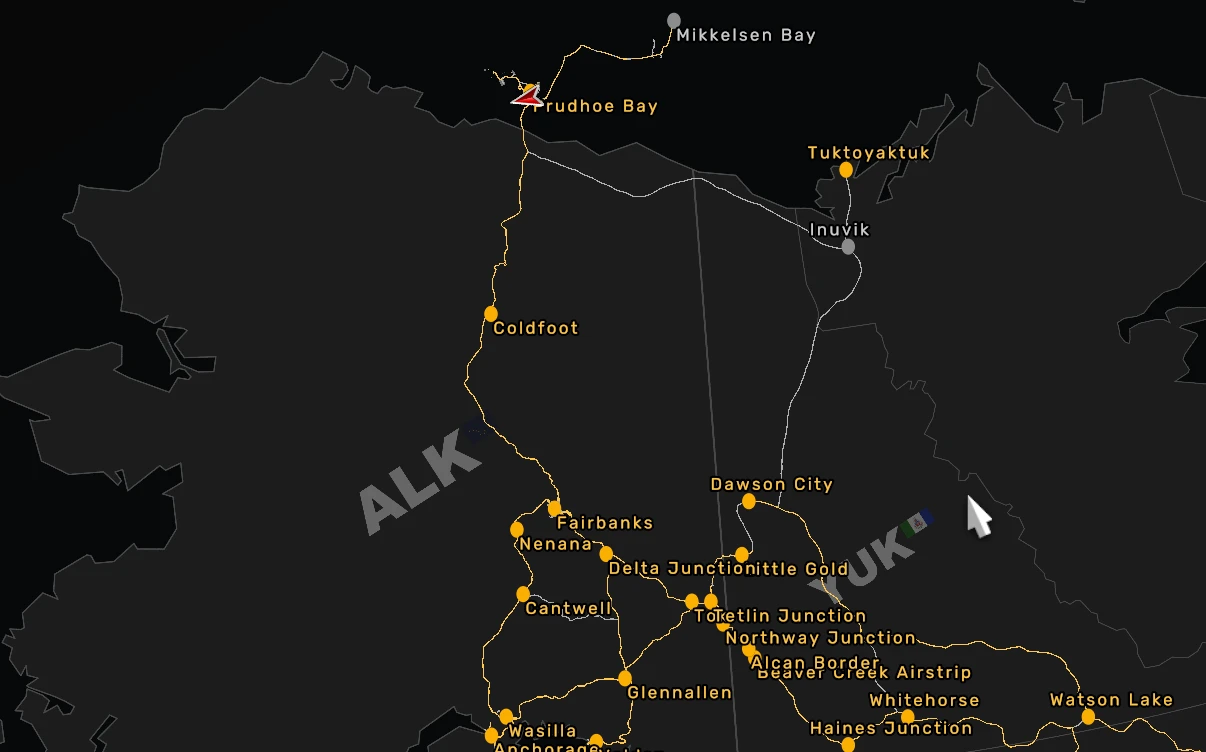 PrudhoeBay-Inuvik Road Connection for American Truck Simulator - TruckyMods