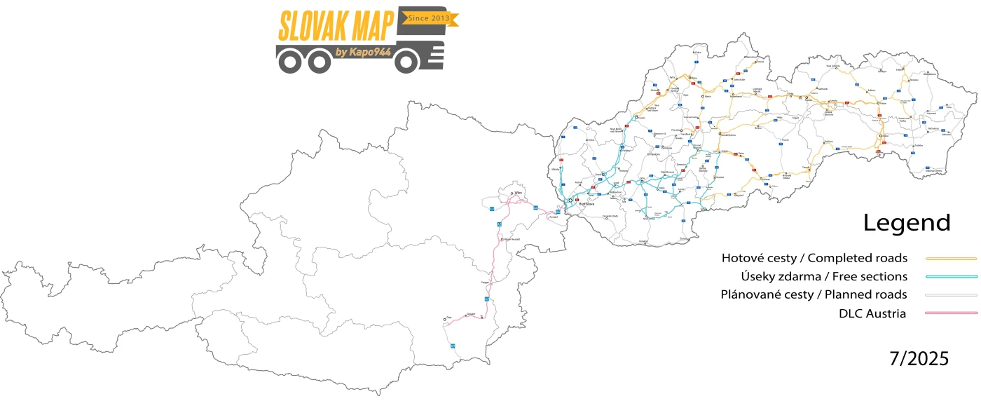 Slovakia Map by kapo944 for Euro Truck Simulator 2 - TruckyMods