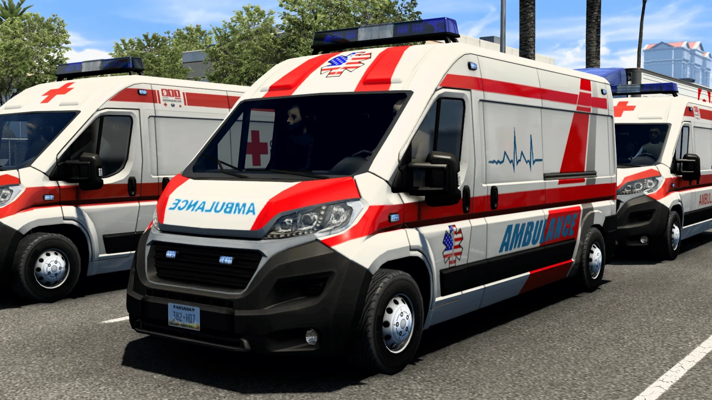 ATS emergency vehicles pack for American Truck Simulator - TruckyMods